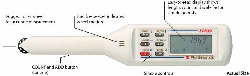 Curvimètre pour mesure et calcul sur plan